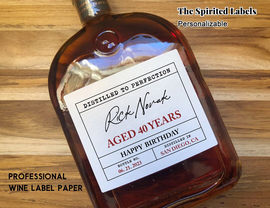 Custom 40th Birthday Whiskey Labels/forty Birthday Gift/aged to ...