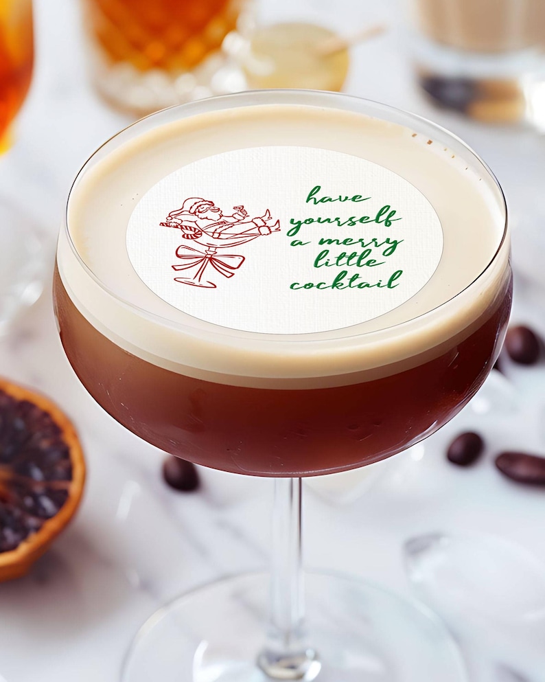 Christmas Drink Topper/nye Drink Topper/edible Drink Topper/christmas ...