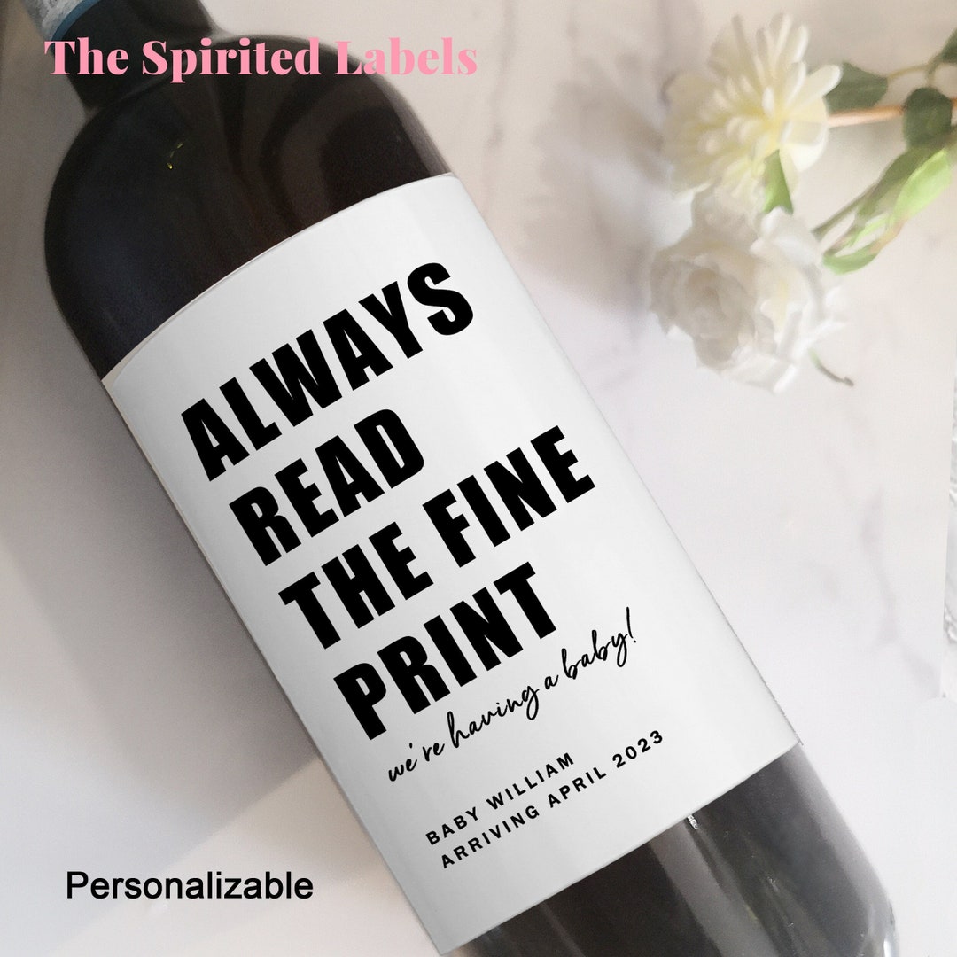 Baby Announcement Wine Labels/pregnancy Announcement Gift/baby Arriving ...