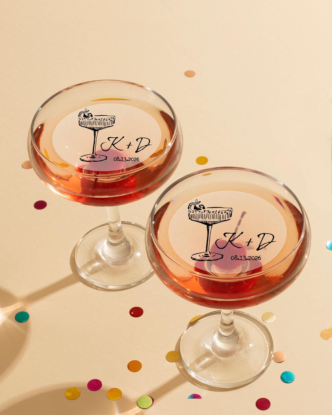 Edible Cocktail Topper/birthday Drink Topper/monogram Cocktail ...