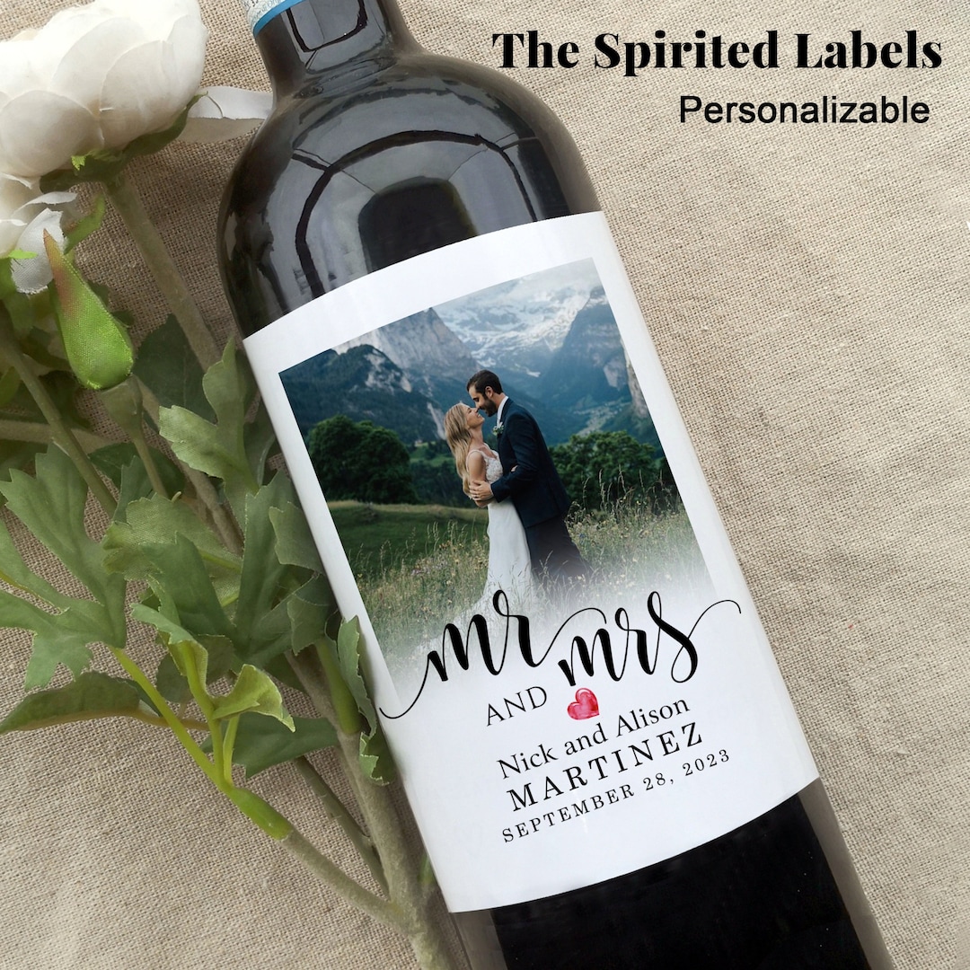 Personalized Wedding Wine Label/custom Photo Wine Bottle Label ...