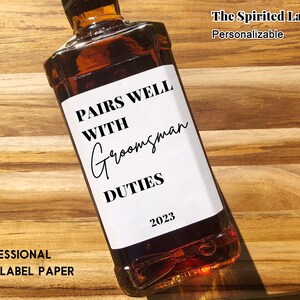 Groomsman Proposal Whisky Labels/best Man Proposal Wine Labels/man of ...