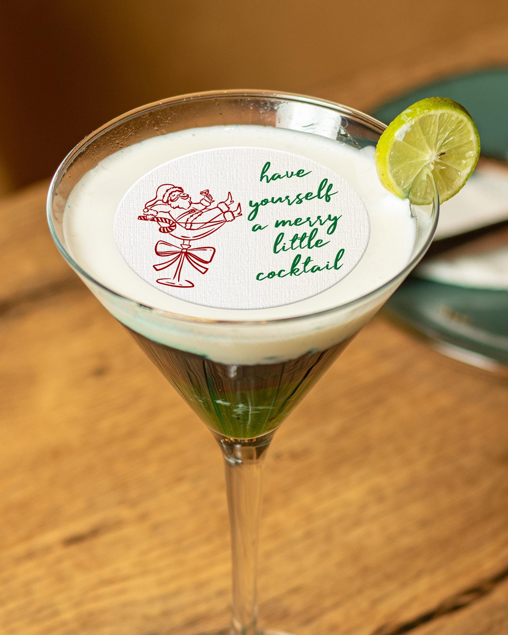 Christmas Drink Topper/nye Drink Topper/edible Drink Topper/christmas ...