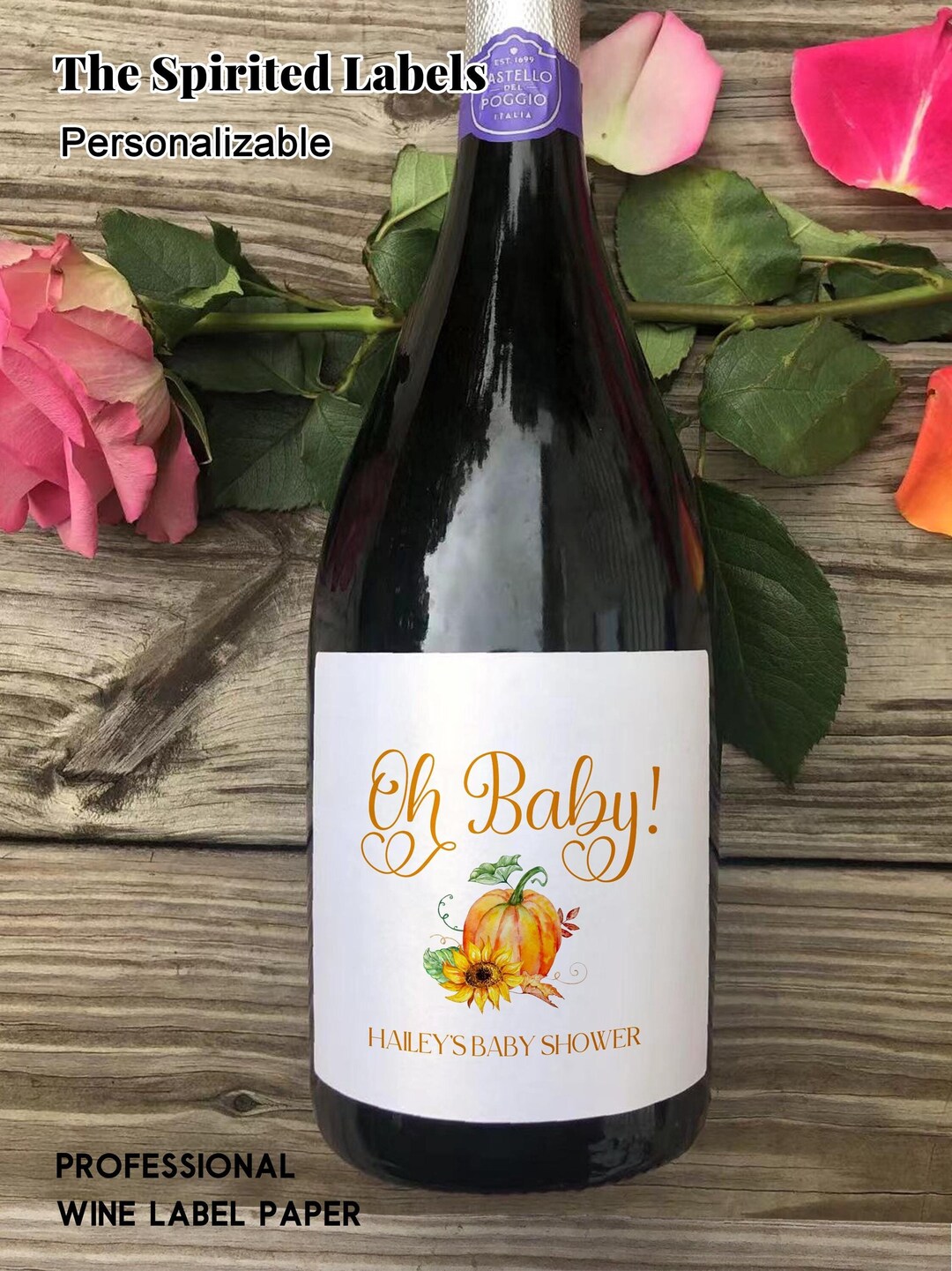 Baby Shower Wine Labels/mini Champagne Labels/oh Baby Wine Labels/baby ...