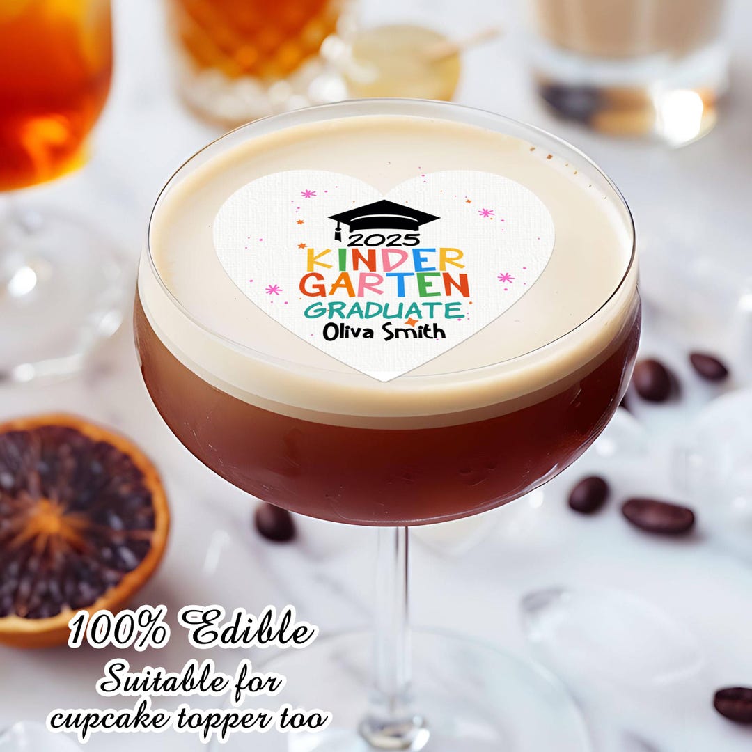 Graduation Drink Toppers/edible Kindergarten Juice Toppers/celebration ...