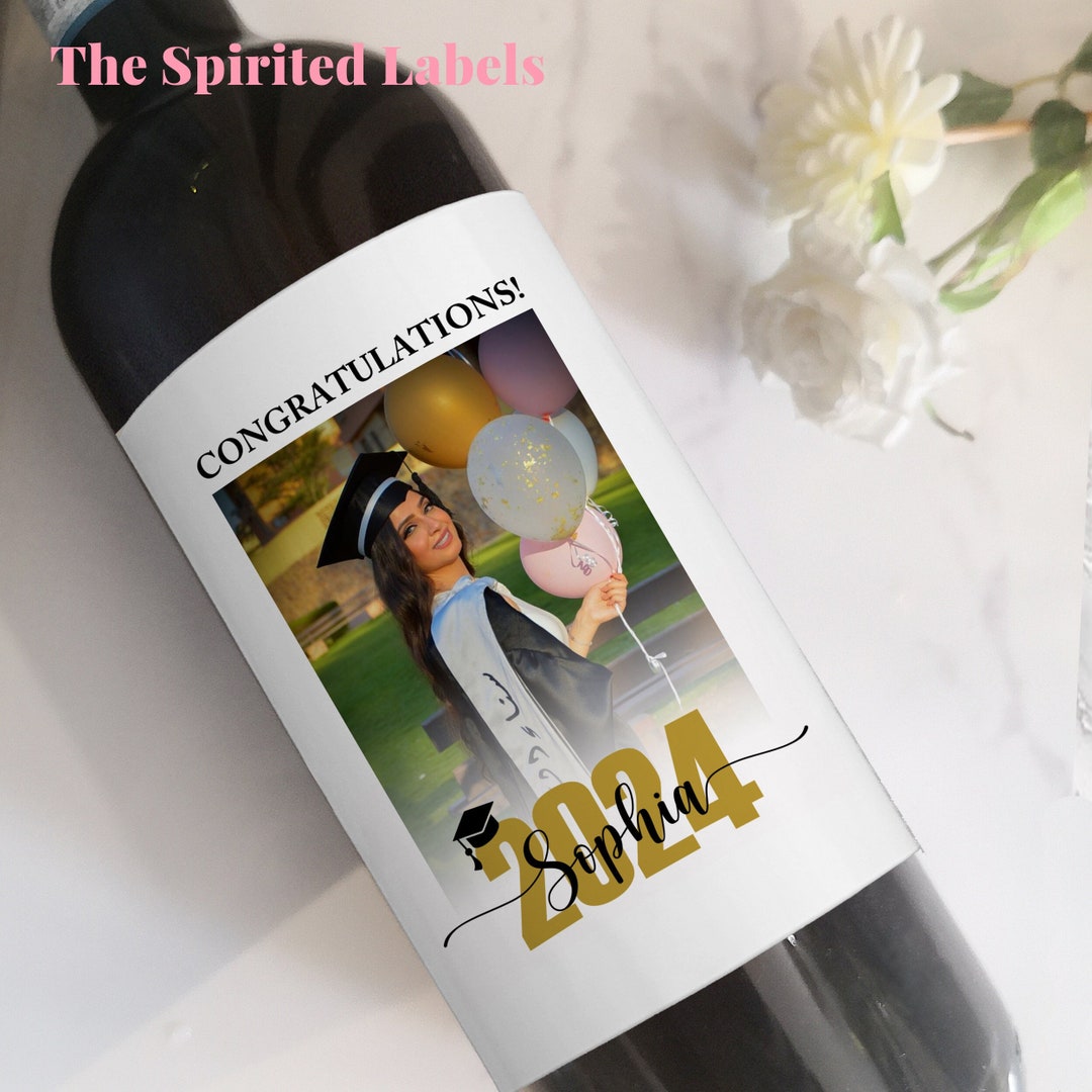 Graduation Photo Custom Wine Label/graduation Gifts/graduation Card ...