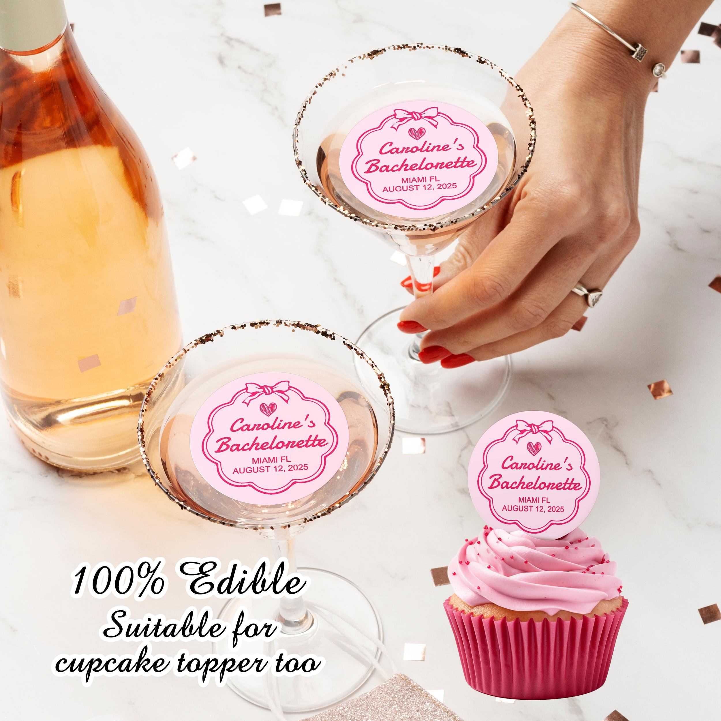 Edible Drink Toppers or Cupcake Toppers/bachelorette Drink Toppers ...