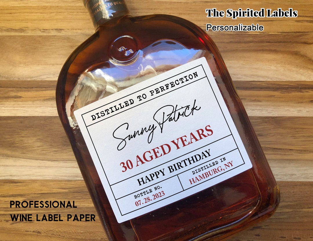 Personalized 30th Birthday Whisky Labels/custom 40th Birthday Wine ...