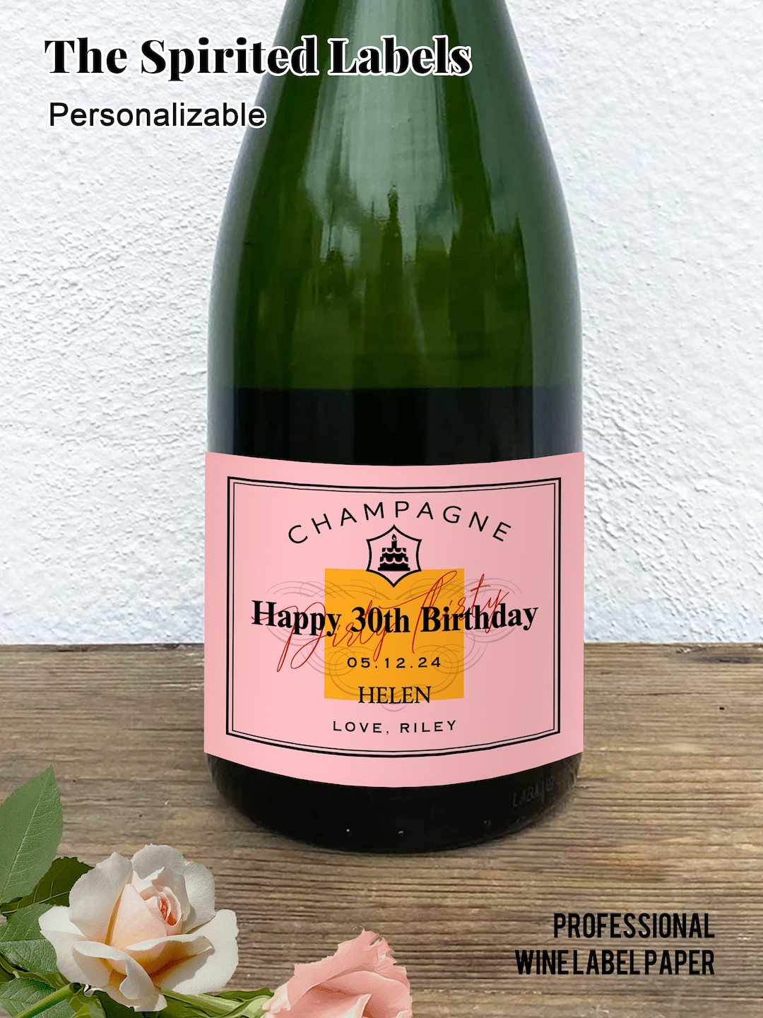 Custom Champagne Labels 30th Birthday Custom Forty 21st Labels Gift for ...
