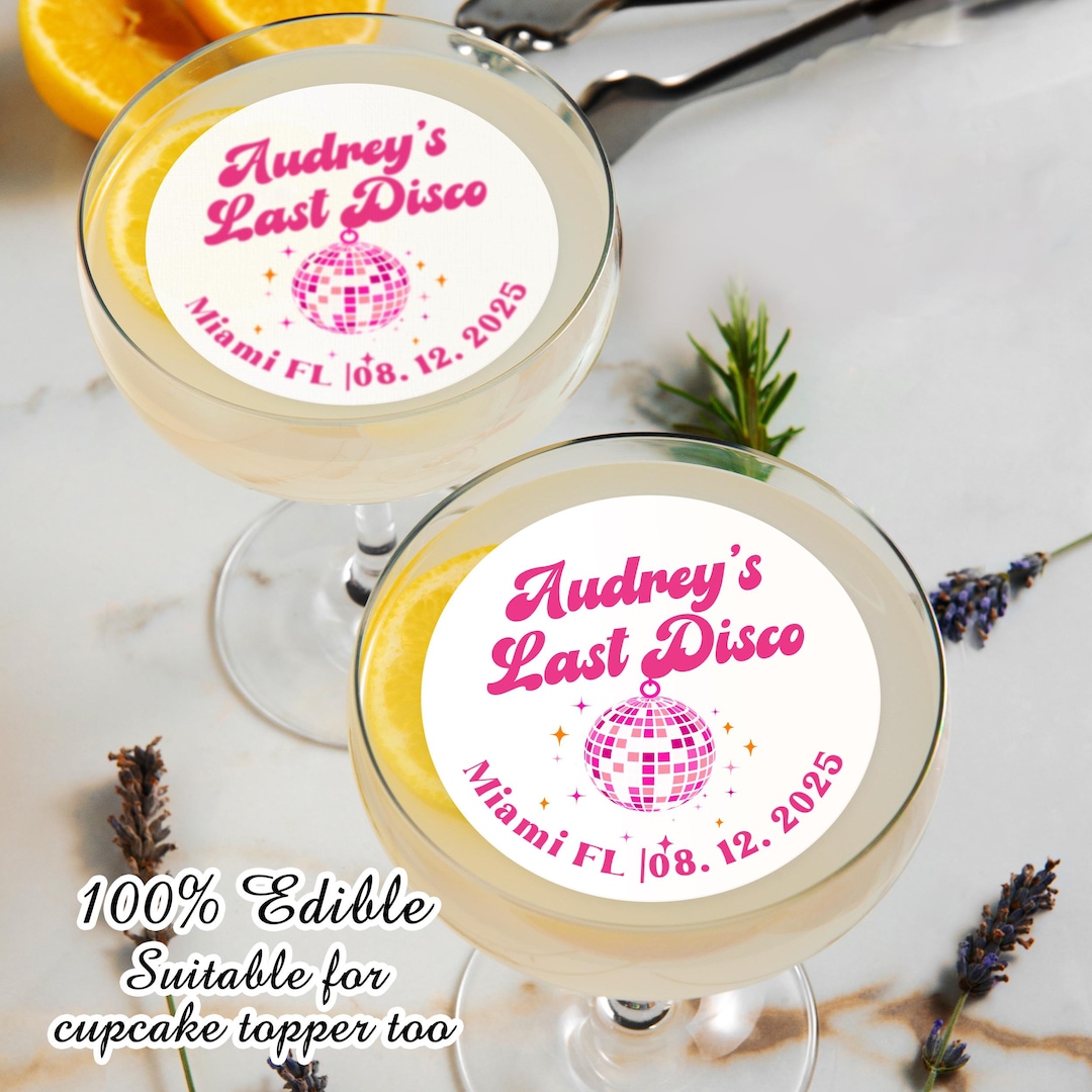Edible Disco Cowgirl Cocktail Toppers/bachelorette Party Drink Toppers ...