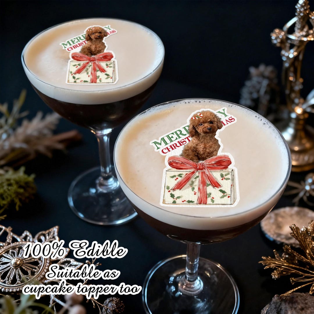 Christmas Cocktail Toppers/holiday Drink Toppers/custom Pet Christmas ...
