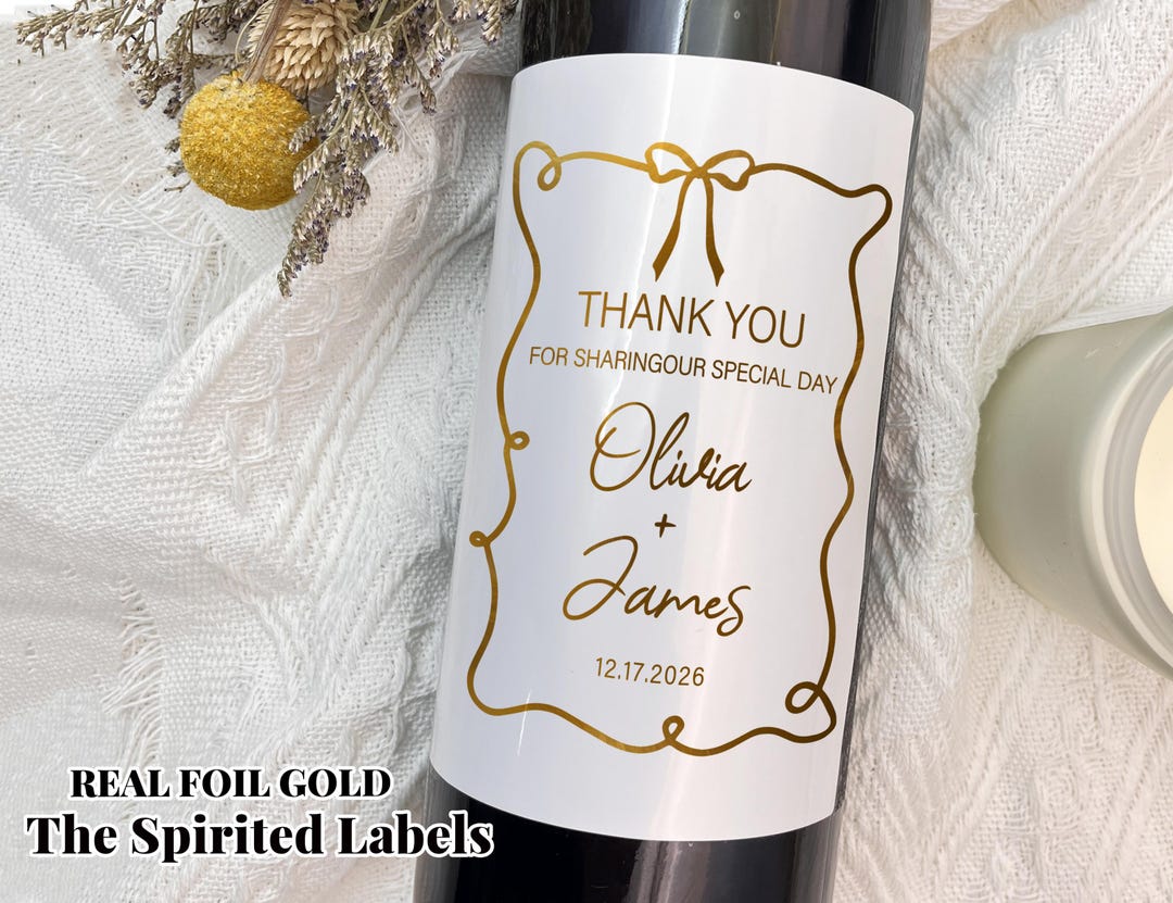 Personalized Gold Foil Labels/wedding Champagne Labels/golden Wedding ...