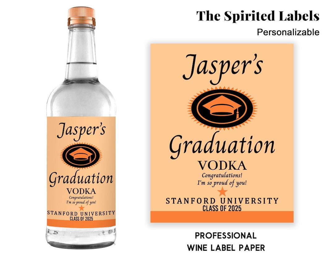 Custom Titos Label/graduation Wine Label/graduation Gifts/graduation ...