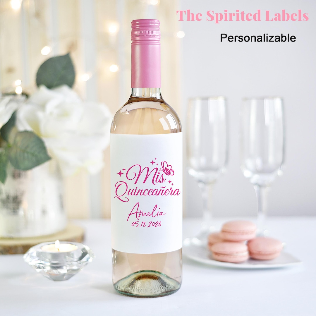 Personalized Quinceanera Wine Bottle Labels/customsweet 16 Gift/mis ...