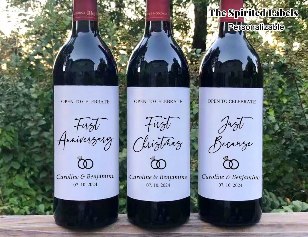 Custom Marriage Milestones Wine Labels/wedding Gift/wedding Milestone ...