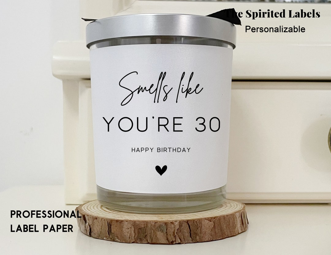 Custom 30th Birthday Candle Label/30th Birthday Gift/personalized ...