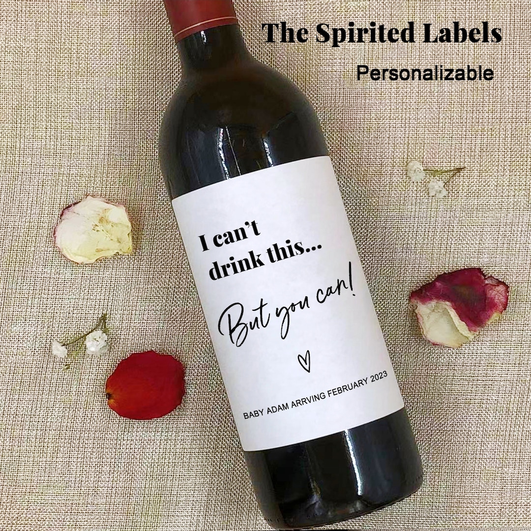 Baby Announcement Wine Labels/pregnancy Announcement Gift/baby Arriving ...