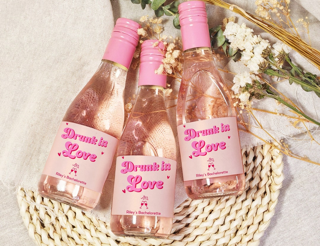 Drunk in Love Bachelorette Party Personalized Mini Champagne Labels ...