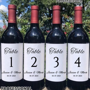 Wedding Table Wine Label/custom Table Numbers Wine Label/wedding Wine ...