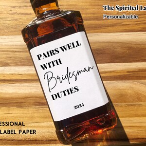 Usher Whiskey Wine Labels/pairs Well With Usher Duties/wedding Usher ...