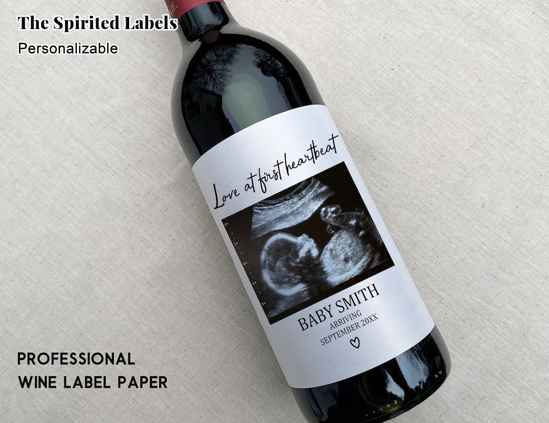 Baby Announcement Wine Label/personalized Pregnancy Announcement Gift ...