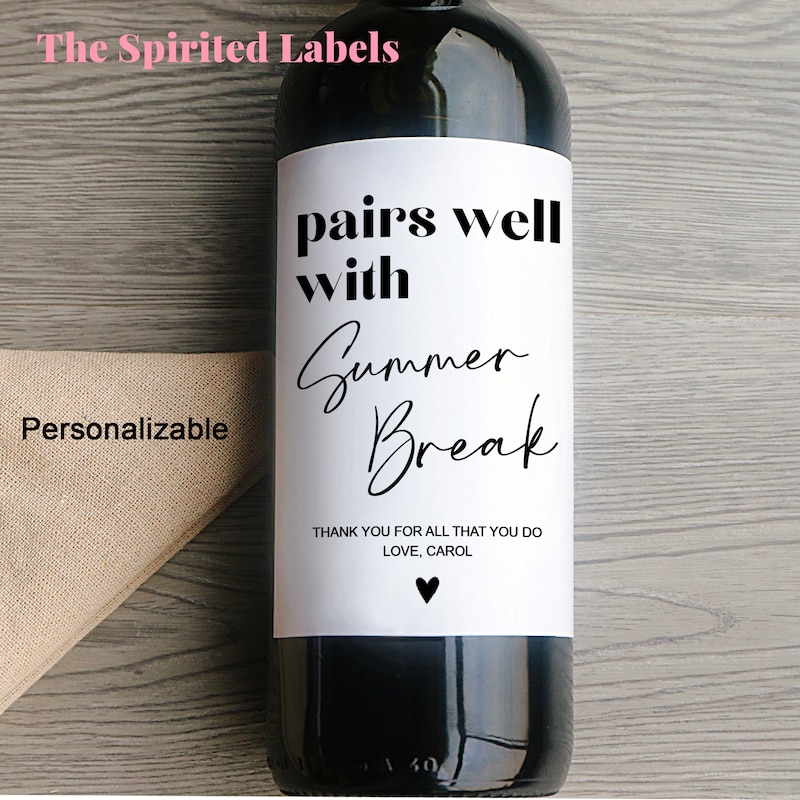 Teacher Wine Label - Etsy