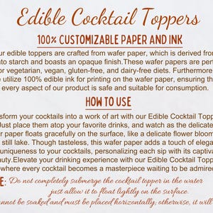 Personalized Edible Birthday Cocktail Topper/happy Birthday Drink ...