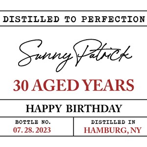 Personalized 30th Birthday Whisky Labels/custom 40th Birthday Wine ...