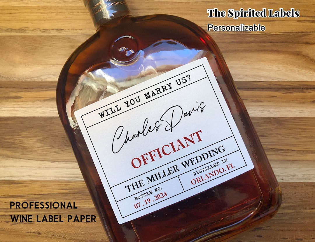 Personalized Officiant Whisky Label/officiant Gift/officiant Proposal ...