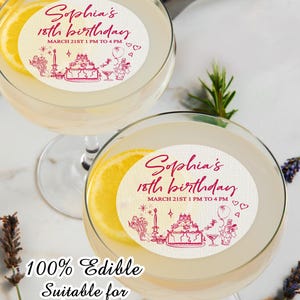 Personalized Edible Birthday Cocktail Topper/happy Birthday Drink ...