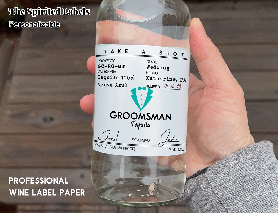 Groomsmen Bottle Label/groomsmen Proposal Gifts/groomsmen Tequila ...