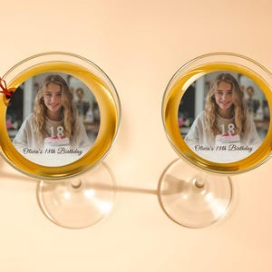 Happy Birthday Personalized Edible Cocktail Topper/photo Drink Topper ...
