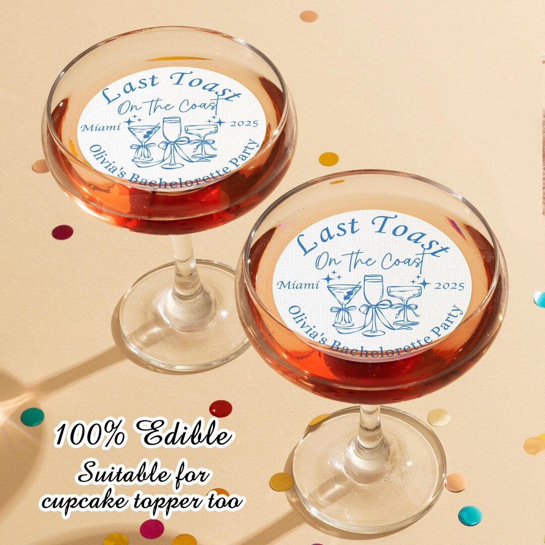Edible Drink Toppers or Cupcake Toppers/last Toast on the Coast ...