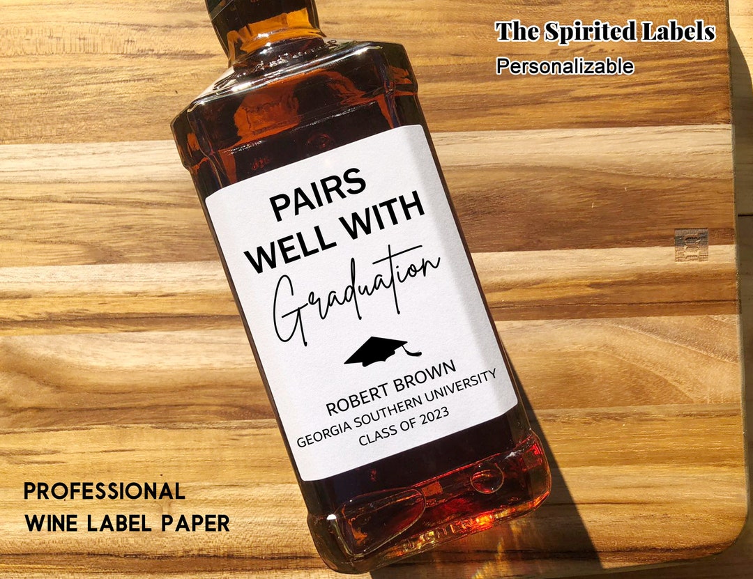 Pairs Well With Graduation Wine Labels/master‘s Degree Graduation Gift ...