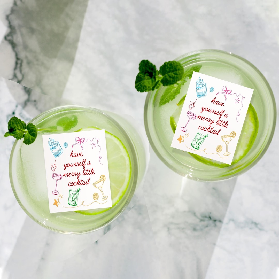 Edible Christmas Drink Topper/merry Christmas Cocktail Toppers/holiday ...