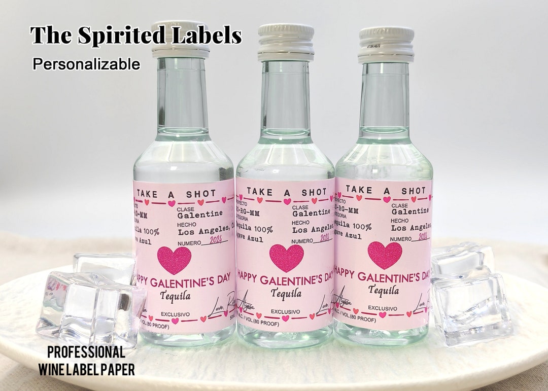 50ml Tequila Labels Galentines Day Gifts for Friends Galentines Party ...