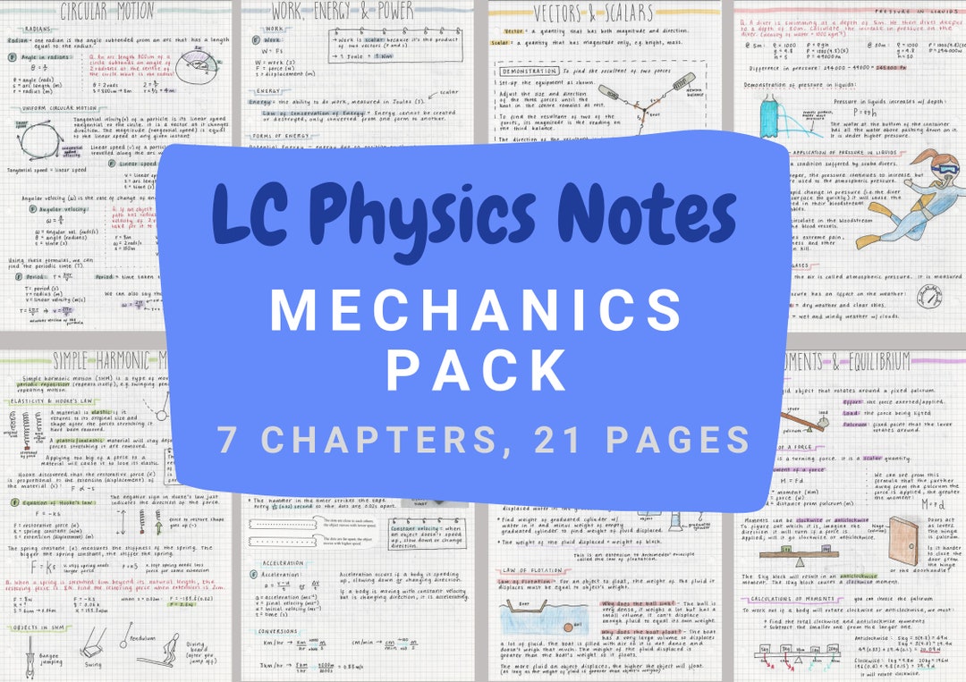 Complete Mechanics Pack | 7 Chapters - Leaving Cert Physics - Etsy