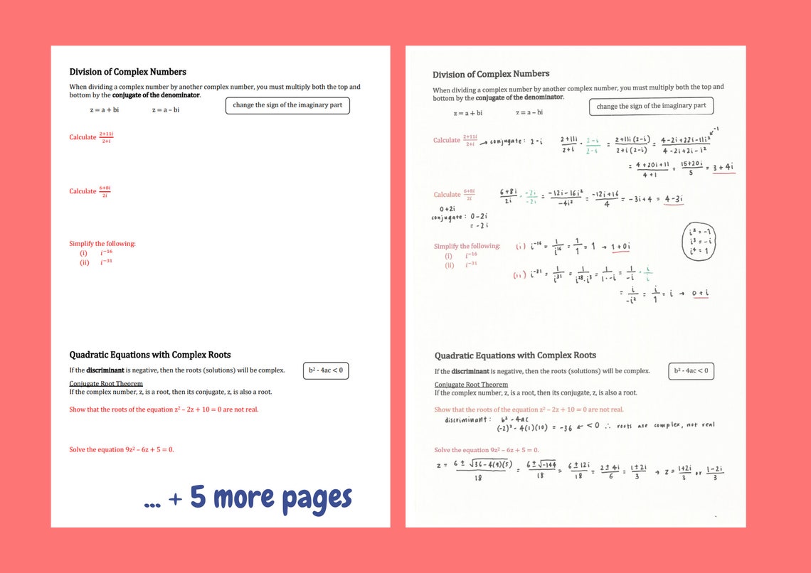 Complex Numbers Notes - Leaving Cert Maths (HL) - Etsy