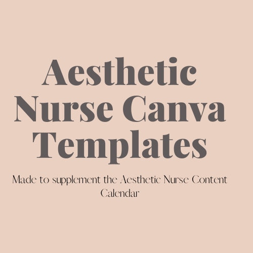 Aesthetic Nurse Editable Canva Template - Etsy