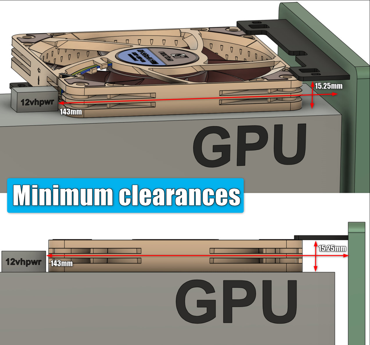 Fractal Terra - Noctua Nf-a12x15 Top Fan Bracket (STL FILES) - Etsy