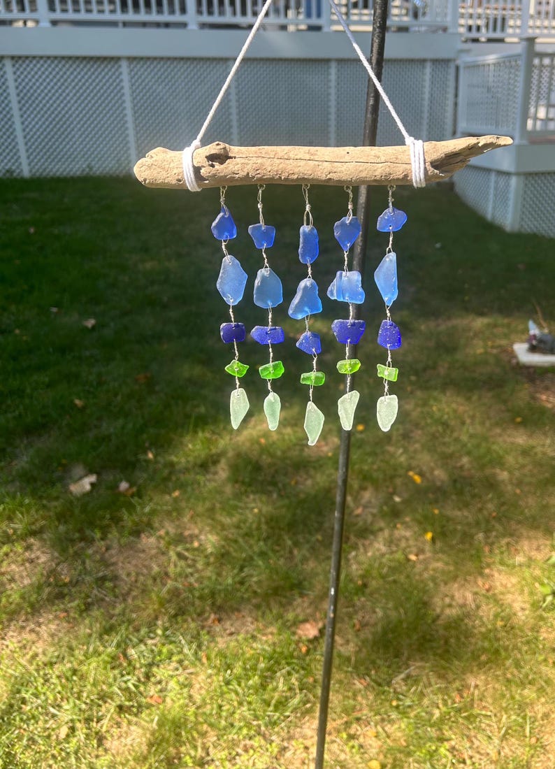 Sea Glass Sun Catcher // Feather - Etsy