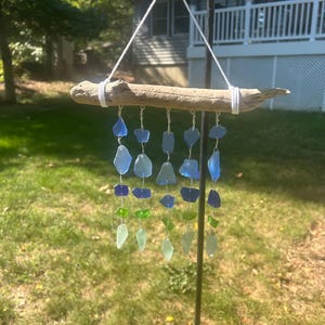 Sea Glass Sun Catcher // Feather - Etsy