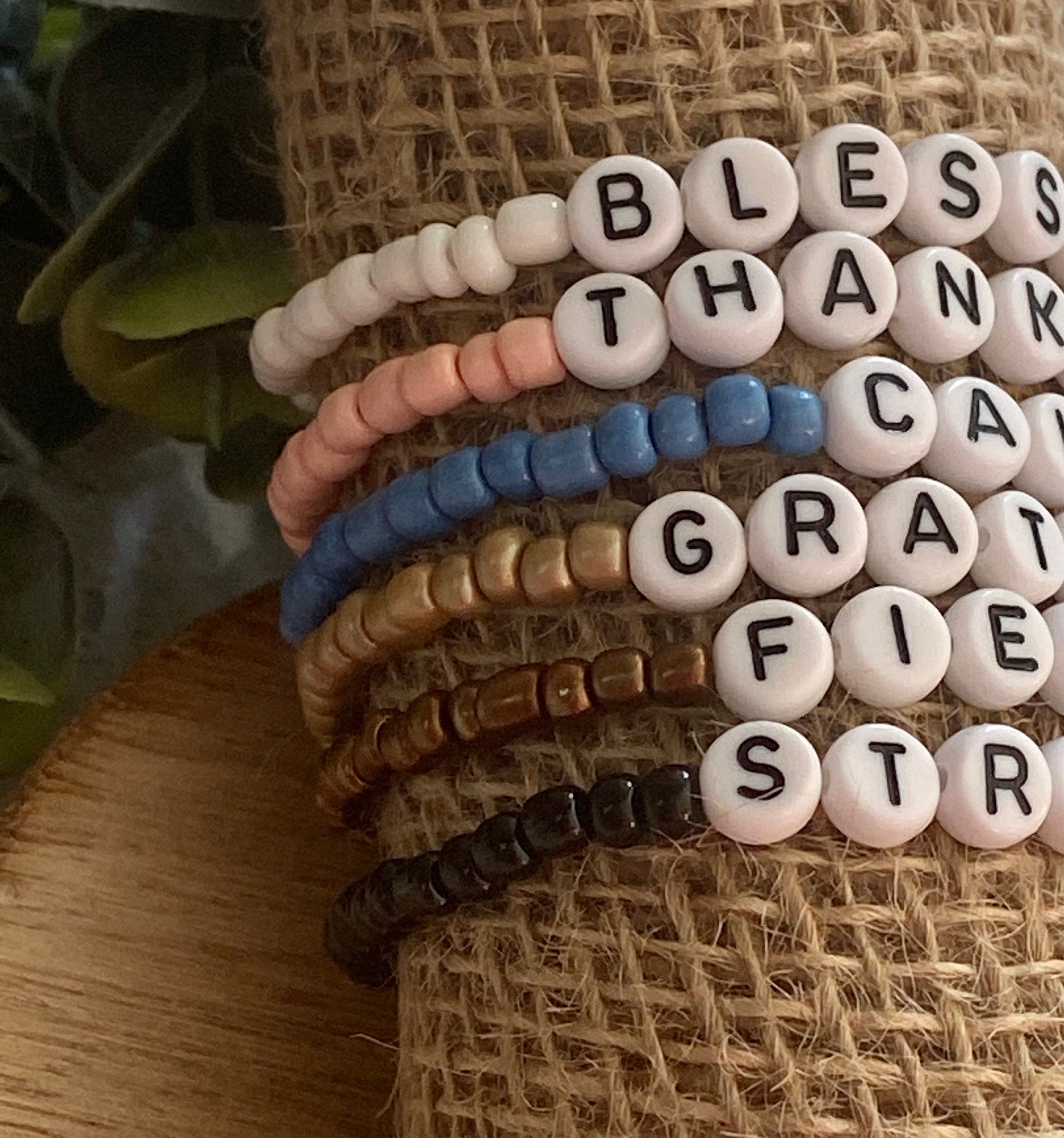 Custom Word Bracelet/seed Bead Bracelet/name - Etsy