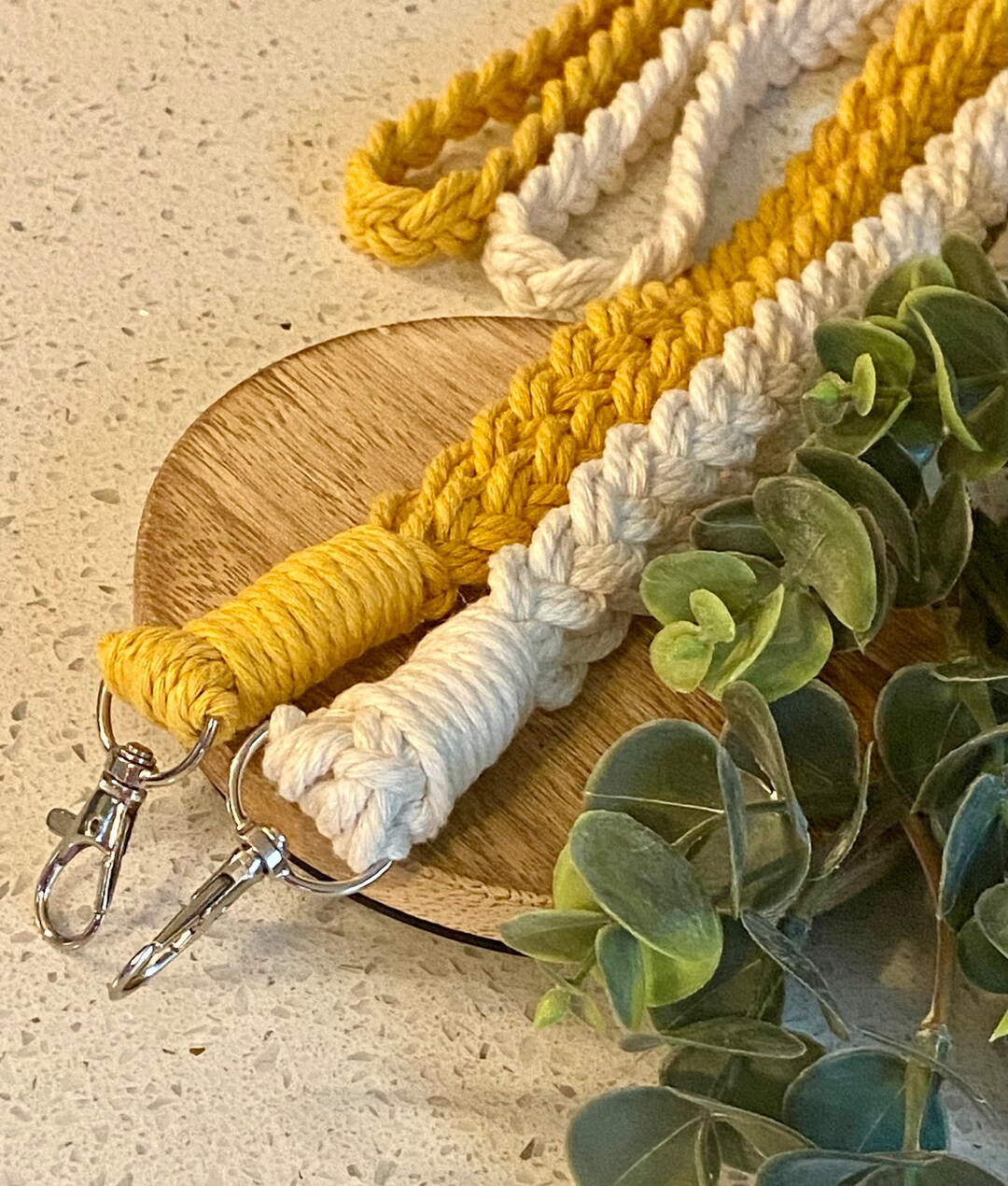 Braided Macrame Lanyard, Badge Holder, Key Holder, Boho Lanyard, Custom ...