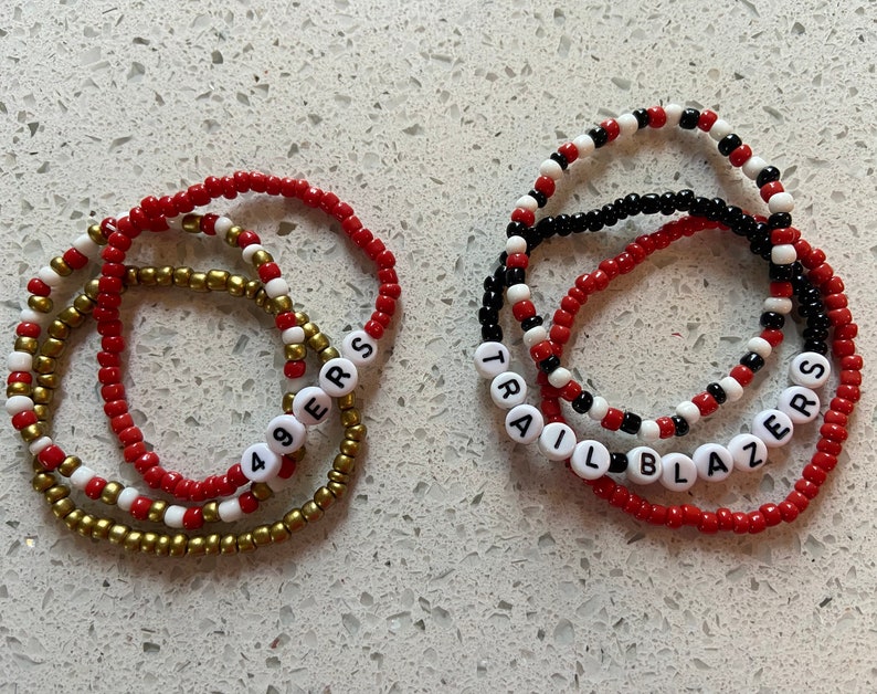 Sports Team Bracelet / Team Colors / Beaded Bracelet / School Team ...