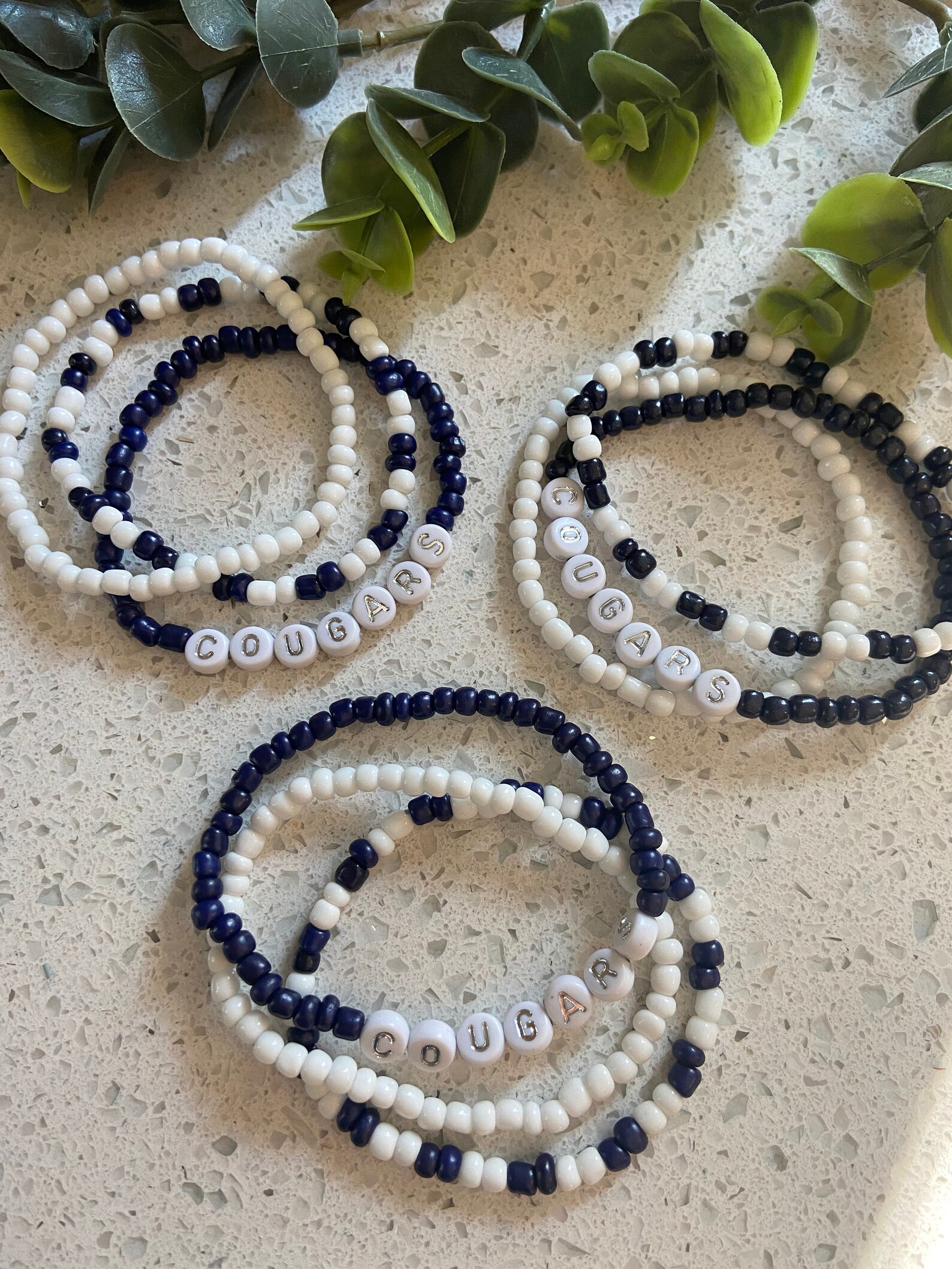 Sports Team Bracelet / Team Colors / Beaded Bracelet / School - Etsy