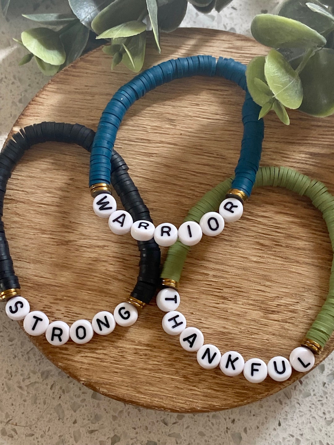 Custom Word Bracelet/heishi Disc Bracelet/stackable Bracelet/bracelet ...