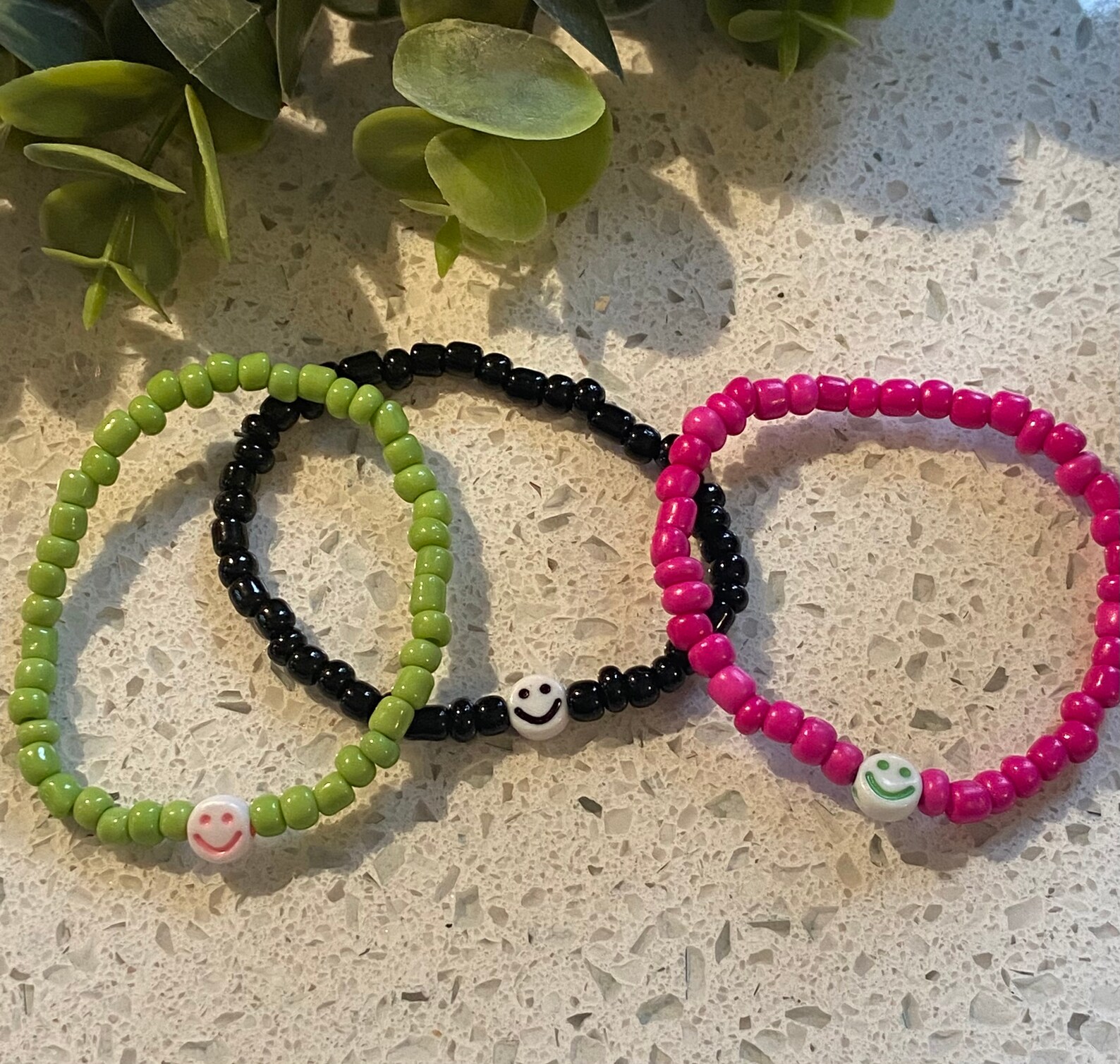 Smiley Face Beaded Bracelets/bead Bracelets/smiley Face - Etsy