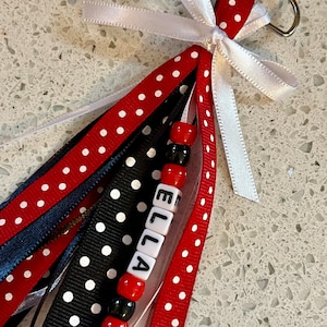 Personalized Ribbon Bag Tag/cheer Bag Tag/ribbon Zipper Pull/ribbon ...