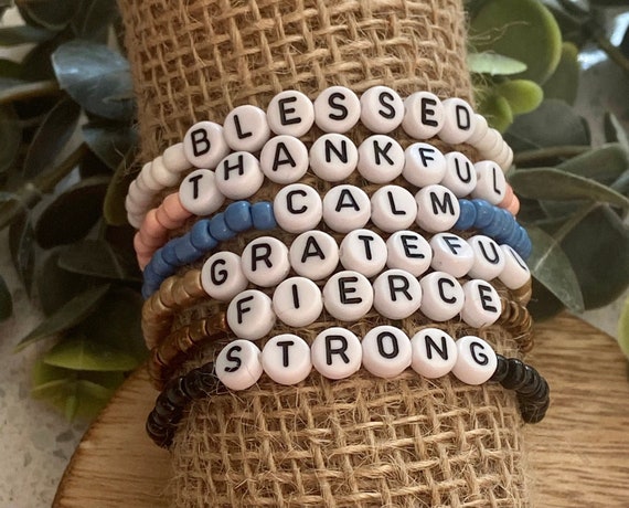 Custom Word Bracelet/seed Bead Bracelet/name - Etsy